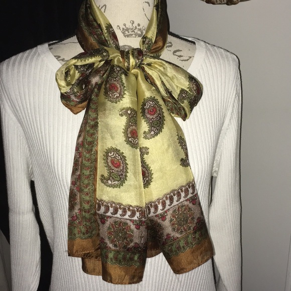 Accessories | Silk Paisley Scarf | Poshmark